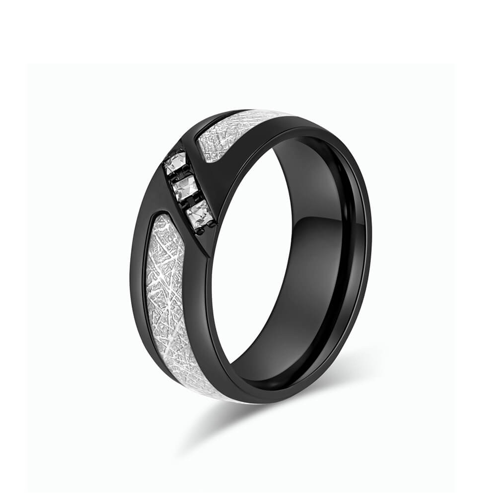 Silver Rime Promise Ring for Men 8mm Stainless Steel Wedding Bands ...