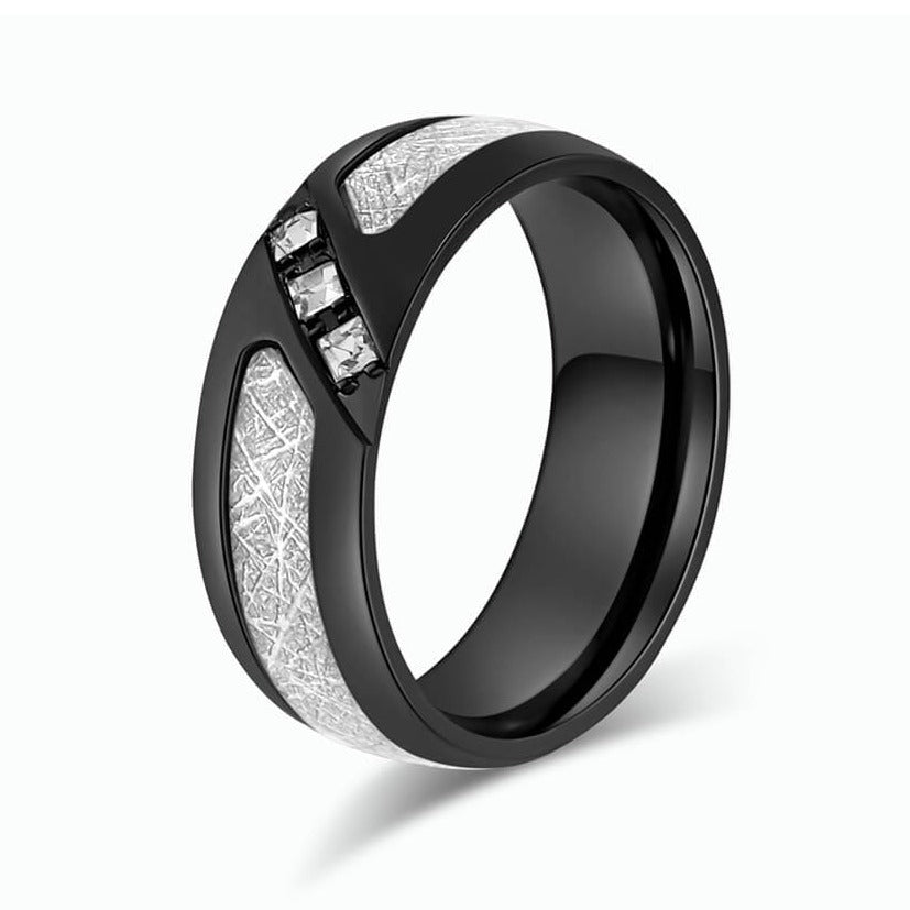 Custom Rime Promise Ring for Men 8mm Stainless Steel Wedding Bands ...