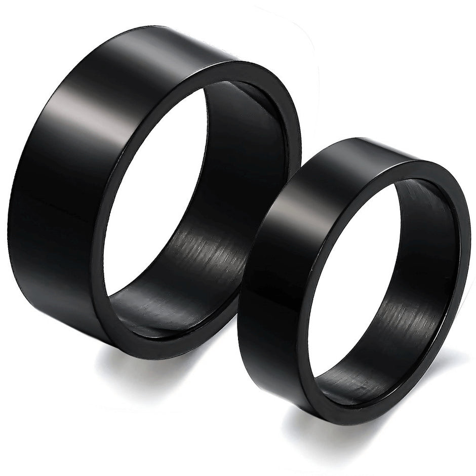 Personalized Black Couple Rings For Men & Women Wedding Promise Bands ...