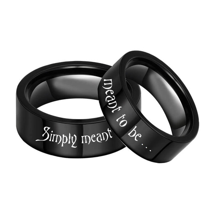 Personalized Black Couple Rings For Men & Women Wedding Promise Bands ...