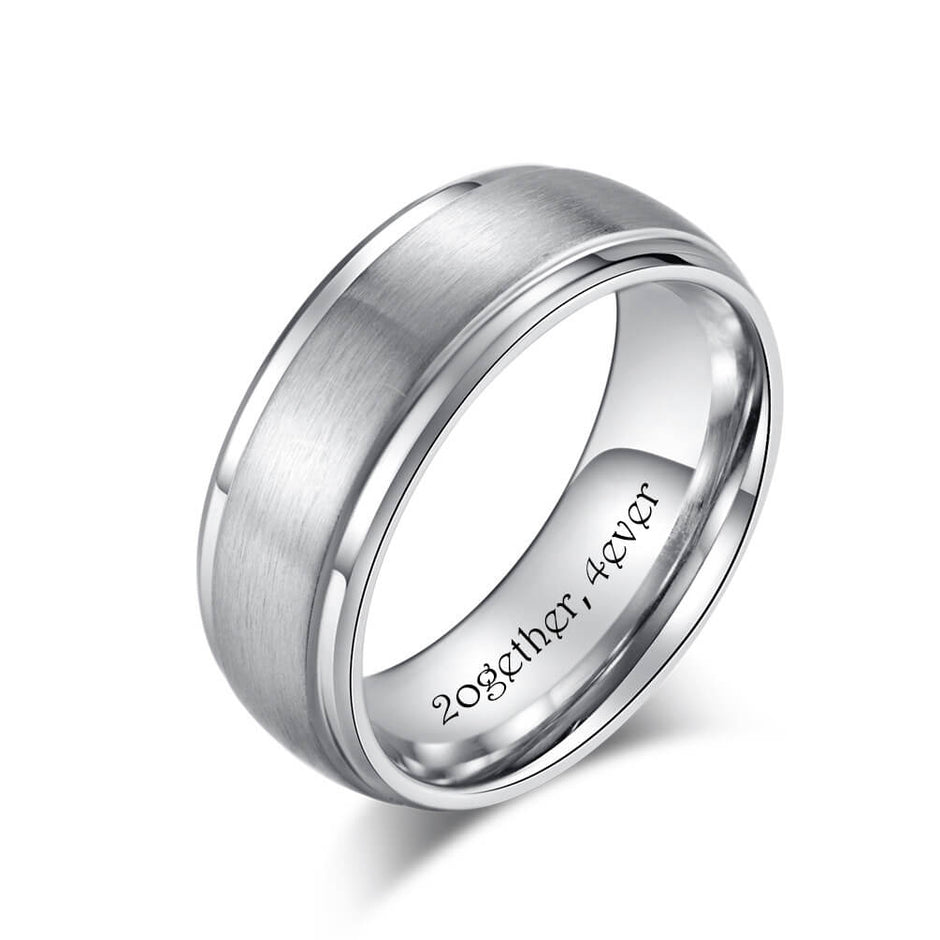 Custom Men’s Ridge Ring | Engraved Promise Band – GardeniaJewel